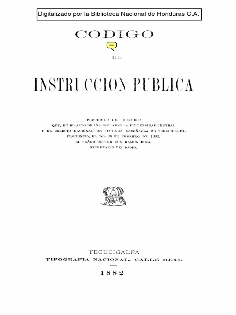 Código de Instrucción Pública de Honduras 1882 | Metafísica | Esencia