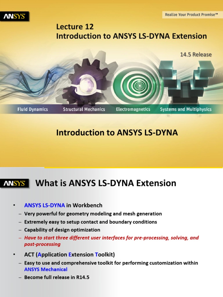 LS-DYNA-Intro 14.5 L12 Quick Guide To ANSYS LS-DYNA Extension ...