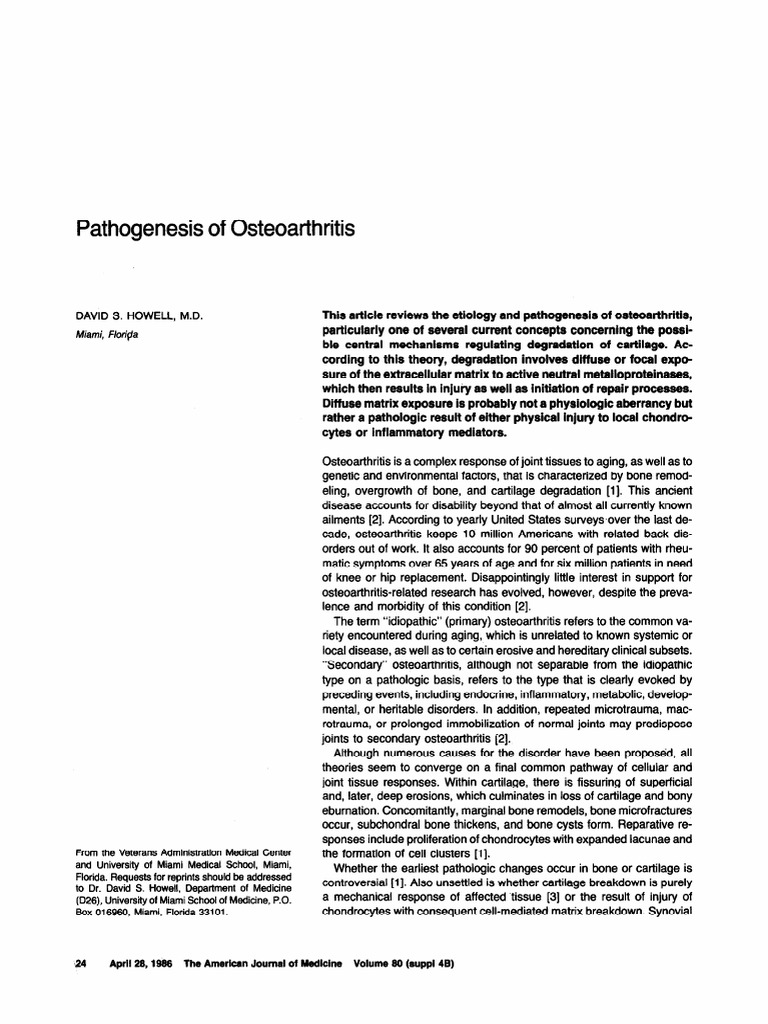 Pathogenesis of OA | PDF | Osteoarthritis | Cartilage