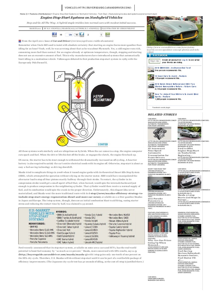 Engine Stop-Start Systems | PDF | Car | Traffic Light