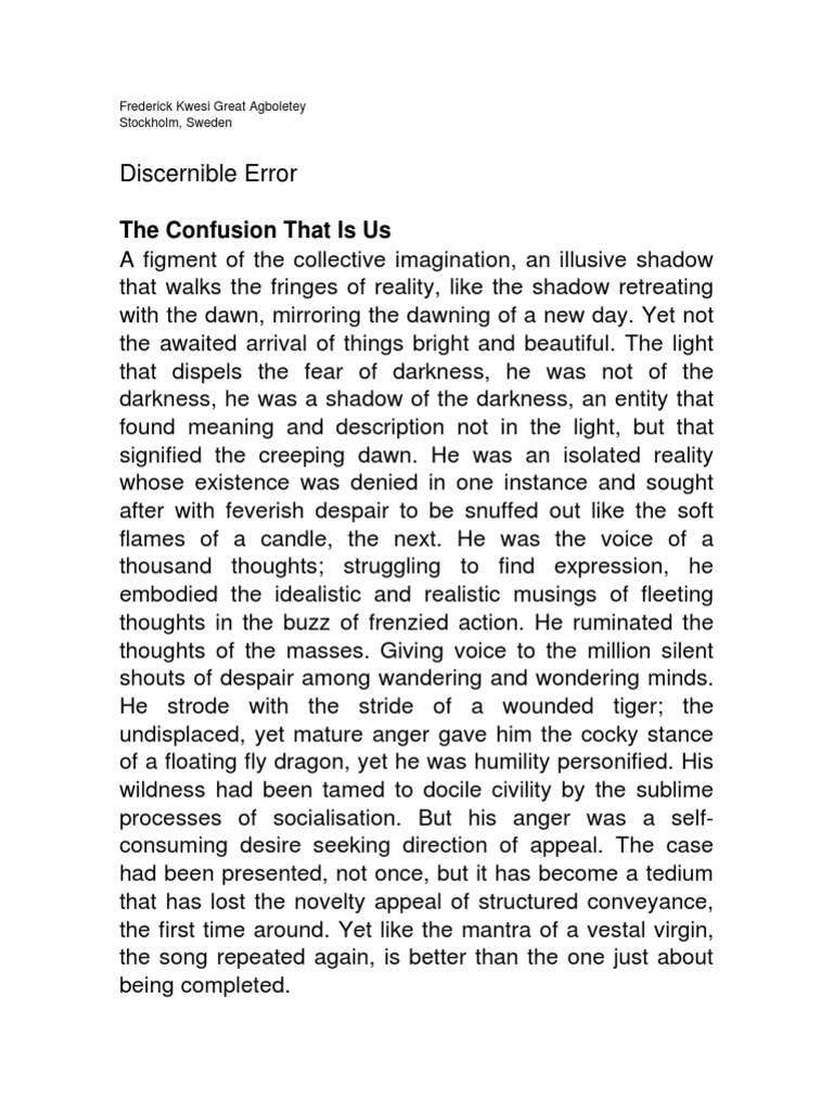 Discernible Error | PDF | Mind | Leadership