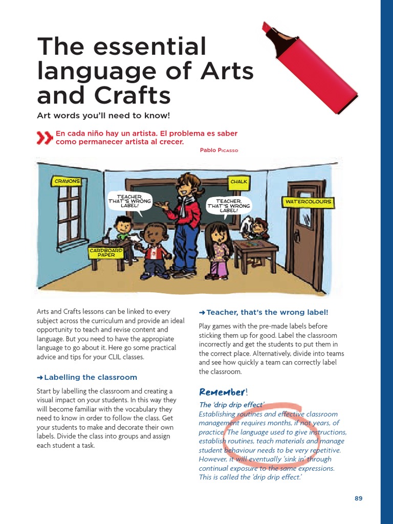 Arts & Crafts Language for Teachers | PDF | Classroom | Drawing