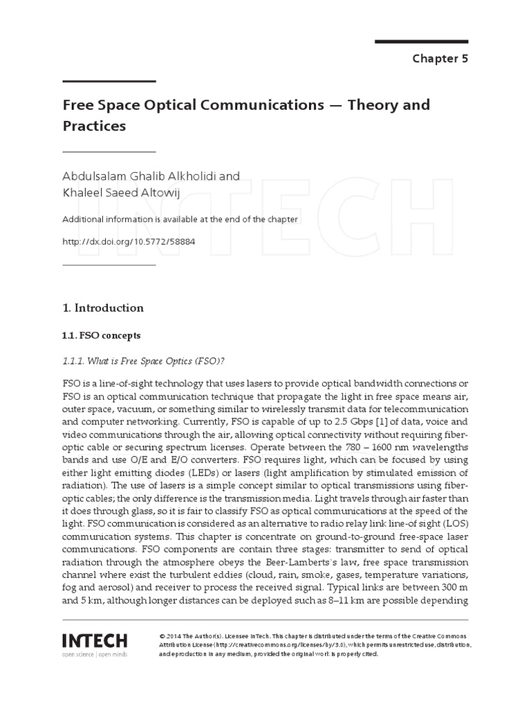 Free Space Optical Communications - Theory and Practices: Abdulsalam Ghalib Alkholidi and ...