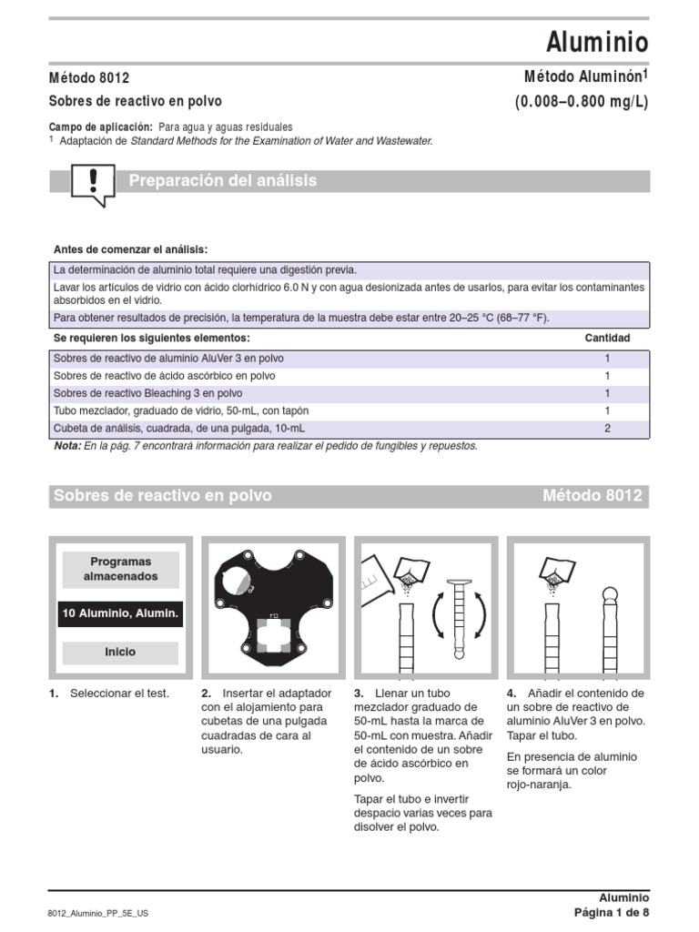 DR 5000 Manual de Procedimiento | PDF | Valoración | Química