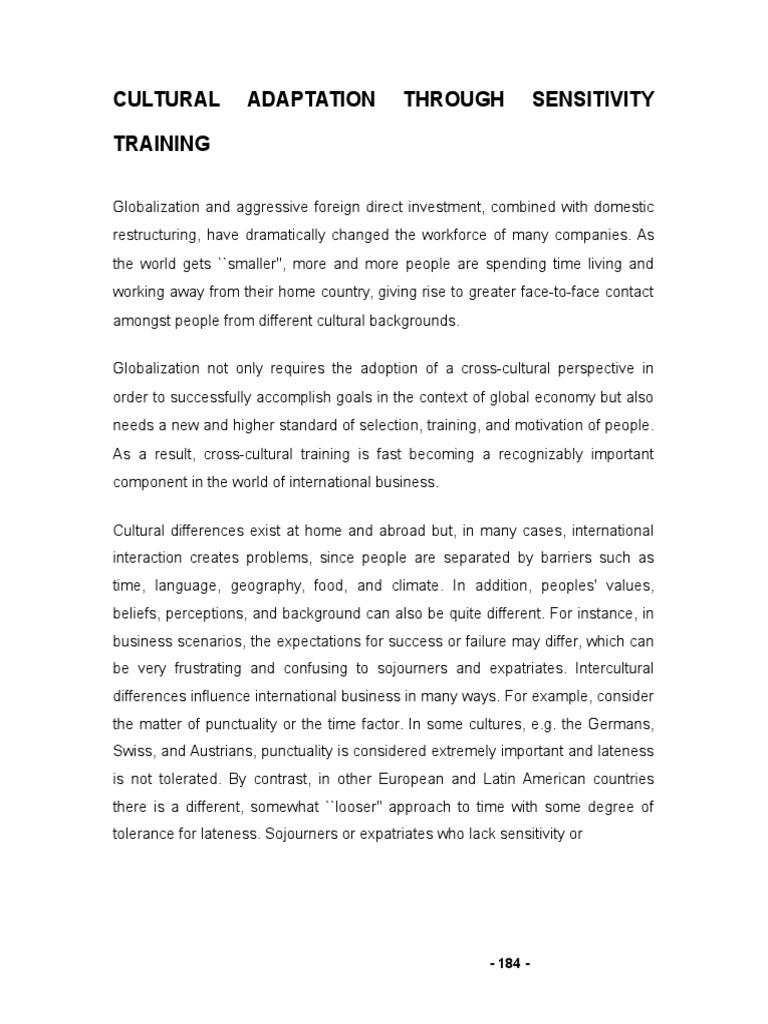 Cultural Sensitivity Training Essentials | PDF | Cross Cultural ...
