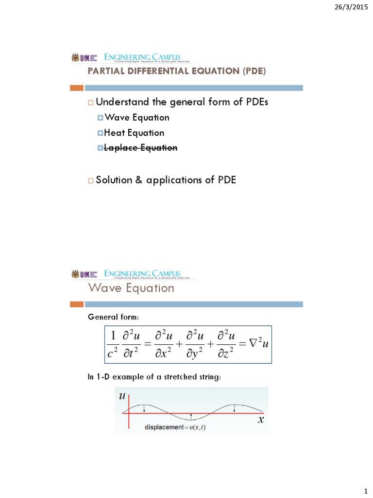 Wave Equation: Understand The General Form of Pdes | PDF