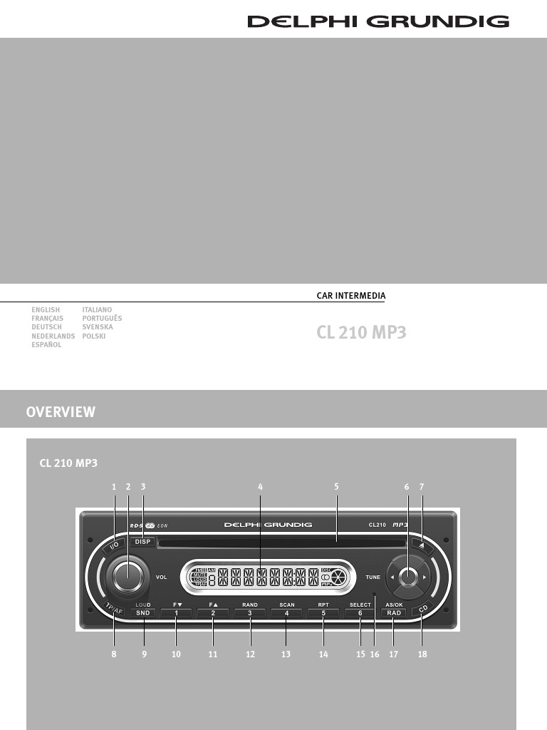 Delphi Grundig Cl 210 Mp3 User Guide | Radio | Compact Disc