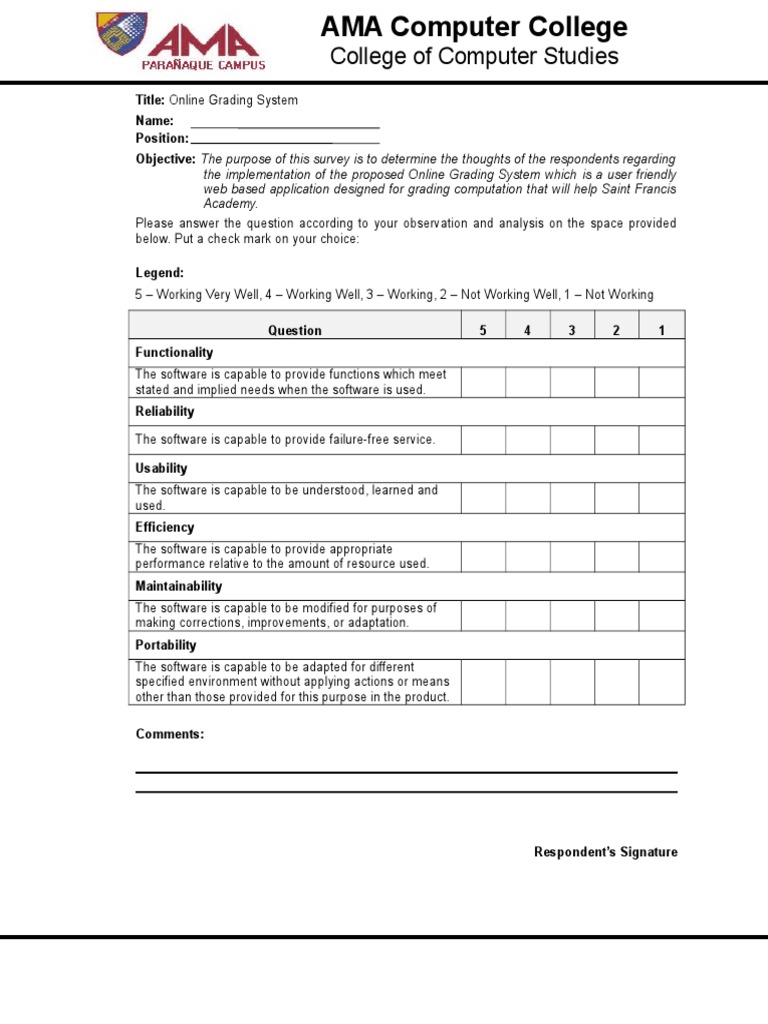 Online Grading System Survey Feedback | PDF | Career & Growth | Business