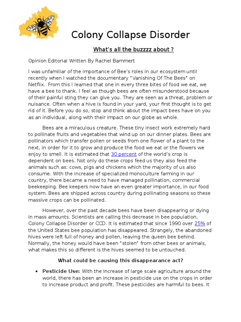 Colony Collapse Disorder | PDF | Honey Bee | Insect Rearing