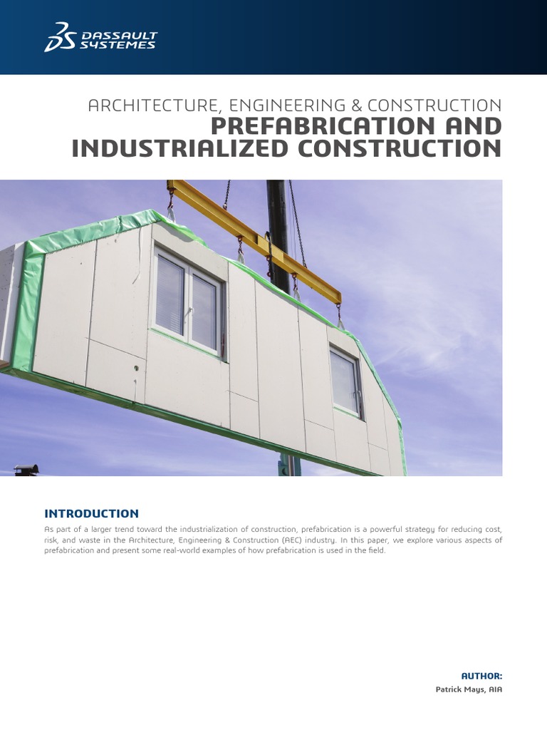 Prefabrication and Industrialized Construction Whitepaper Aec | PDF ...