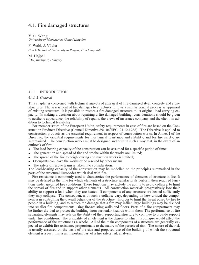 4-1 Fire Damaged Structures SM | PDF | Truss | Concrete