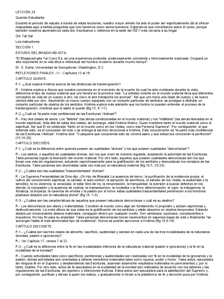 LECCIÓN 24 Querido Estudiante: Durante El Período | PDF