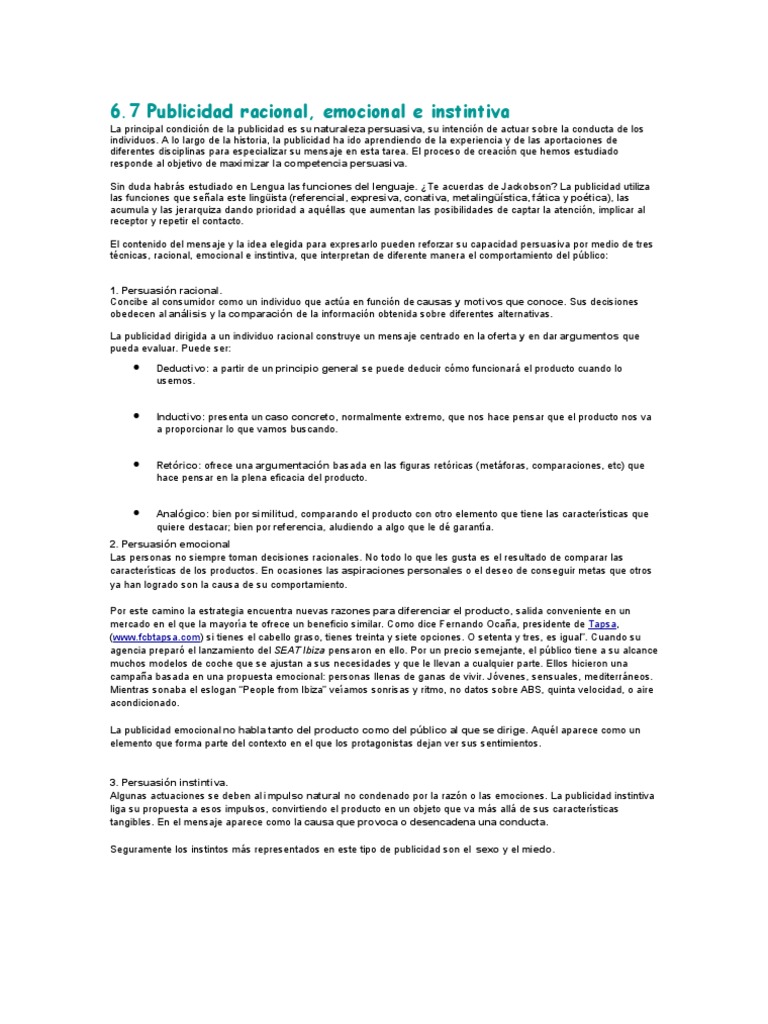 Estrategias Publicitarias: Racional, Emocional e Instintiva | PDF ...
