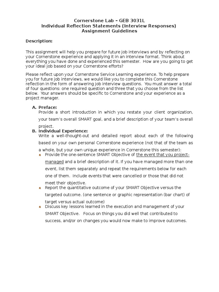 Individual Reflection | PDF | Job Interview | Service Learning