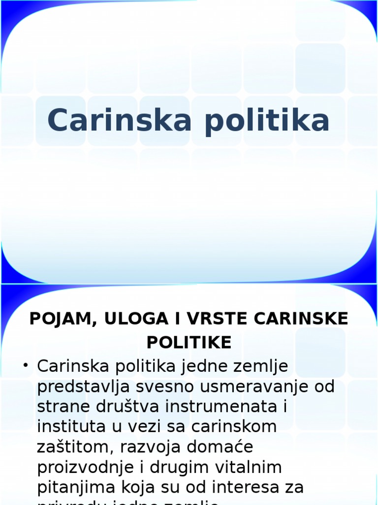 Carinska Politika | PDF