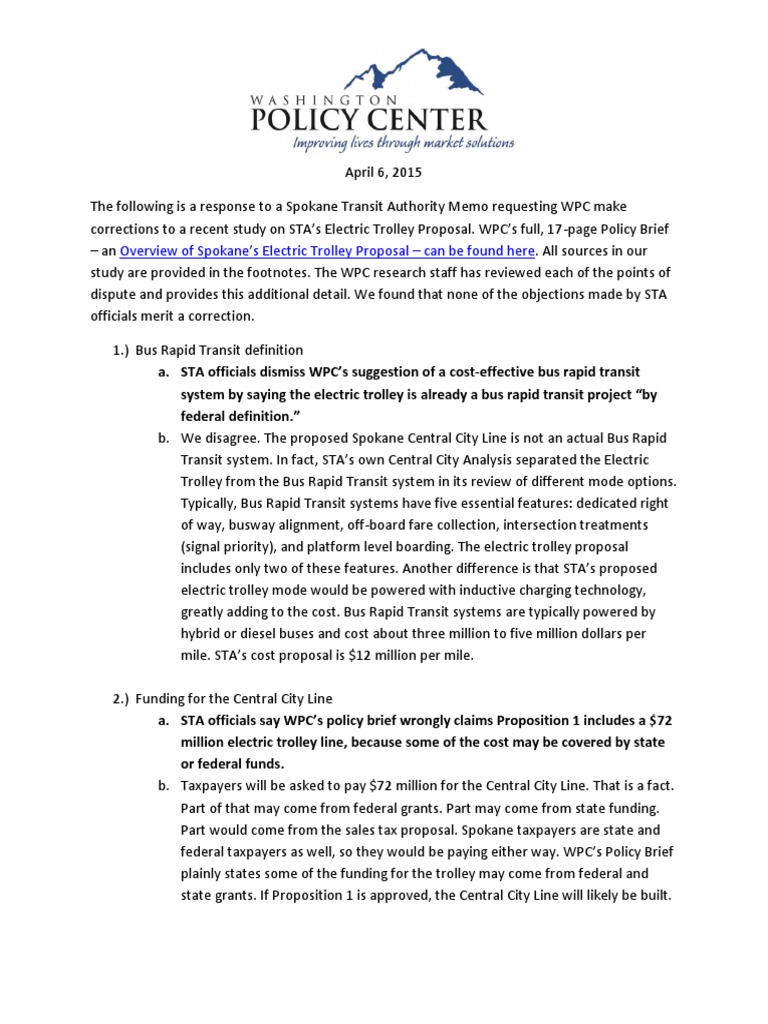 WPC Response To STA Memo | PDF | Public Transport | Taxes