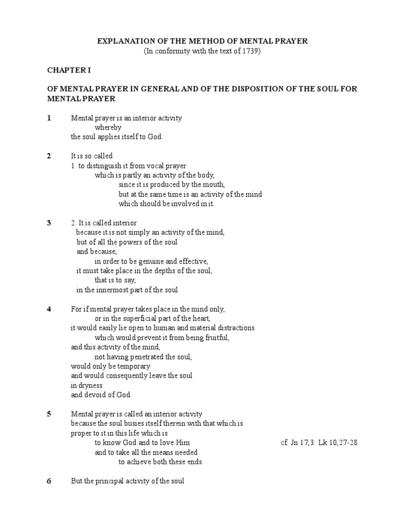 Method of Mental Prayer | PDF | Sacred | Jesus