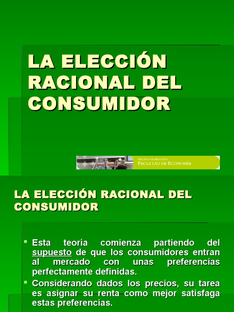 La Elección Racional Del Consumidor | PDF | Teorías económicas | Los ...