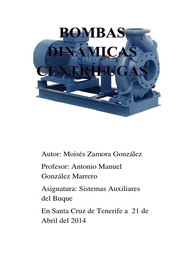 Bombas Dinamicas Centrífugas | PDF | Bomba | Viscosidad