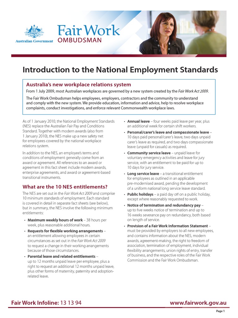 Introduction To The National Employment Standards | PDF | Social ...