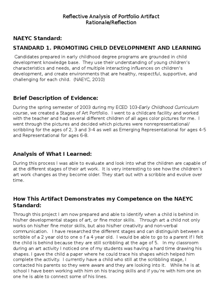 Naeyc Standard 1 Final | PDF