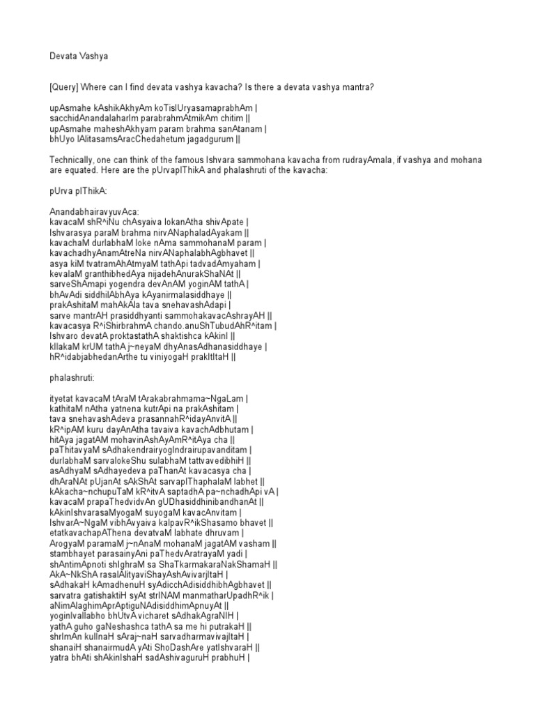 How to achieve devata vashya through mantra and japa | PDF | Ancient ...