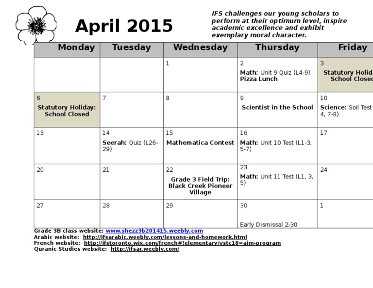 April Calendar | PDF