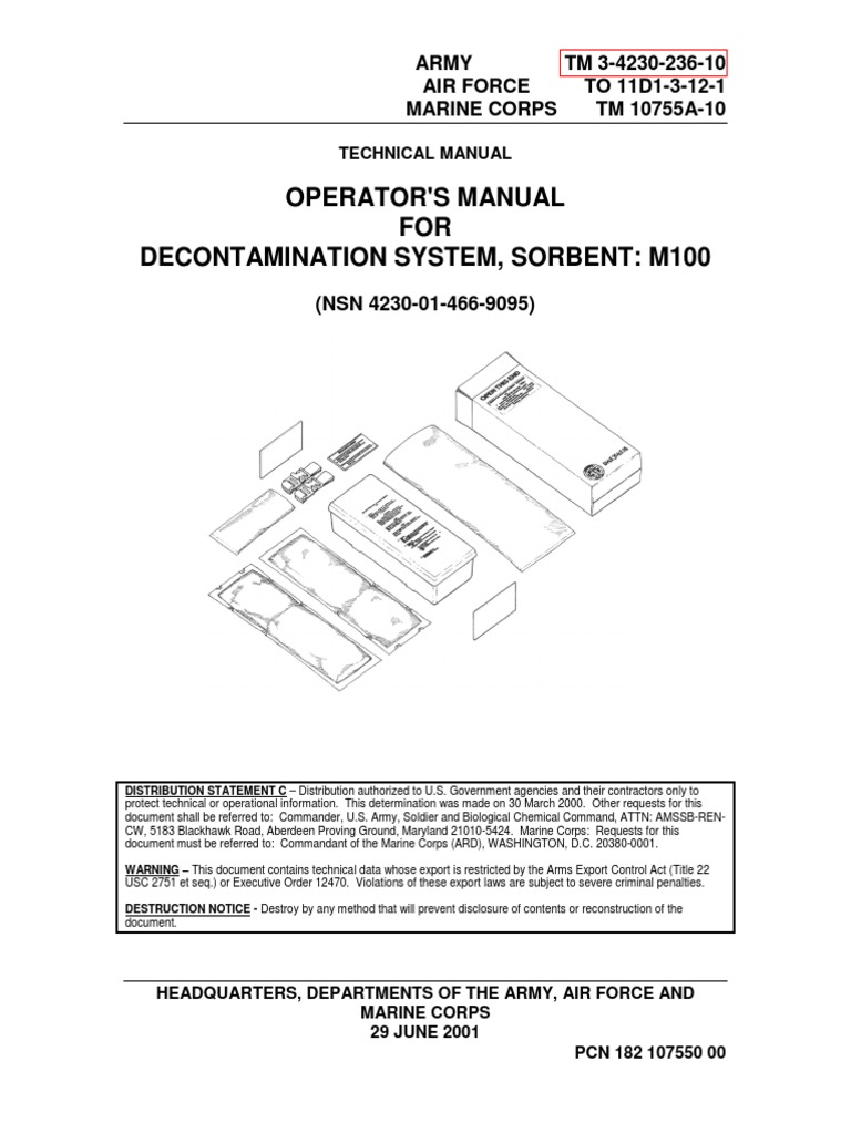 Tm 3-4230-236-10 Decontamination System Sorbent,m100 June 2001 ...