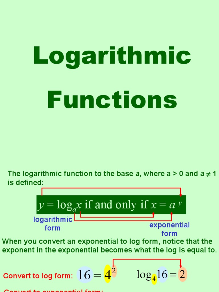 9.4 Logarithmic Functions | PDF | Logarithm | Exponentiation