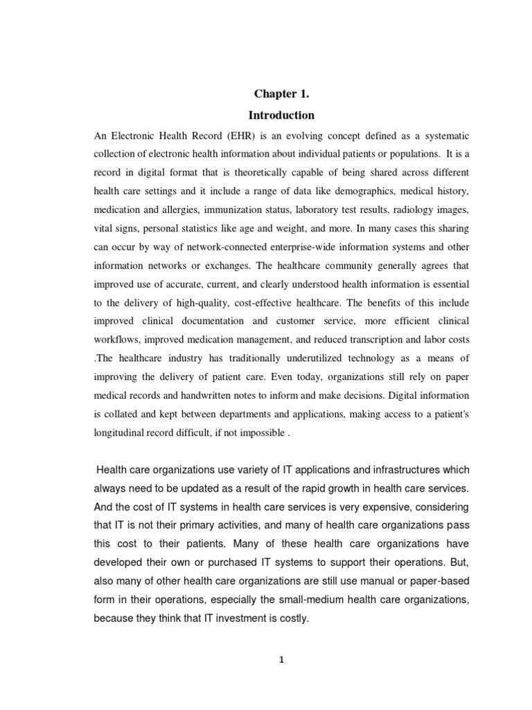 Report On Ehr System | PDF | Electronic Health Record | Cloud Computing
