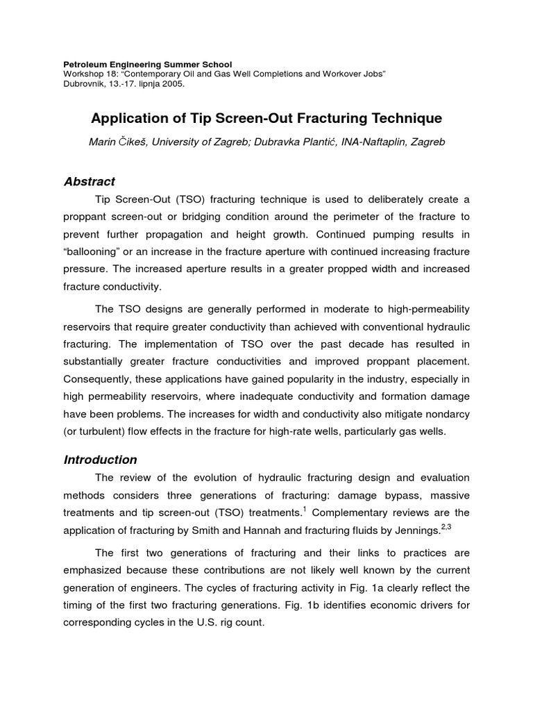 Application of Tip Screen-Out Fracturing Technique | PDF | Hydraulic ...