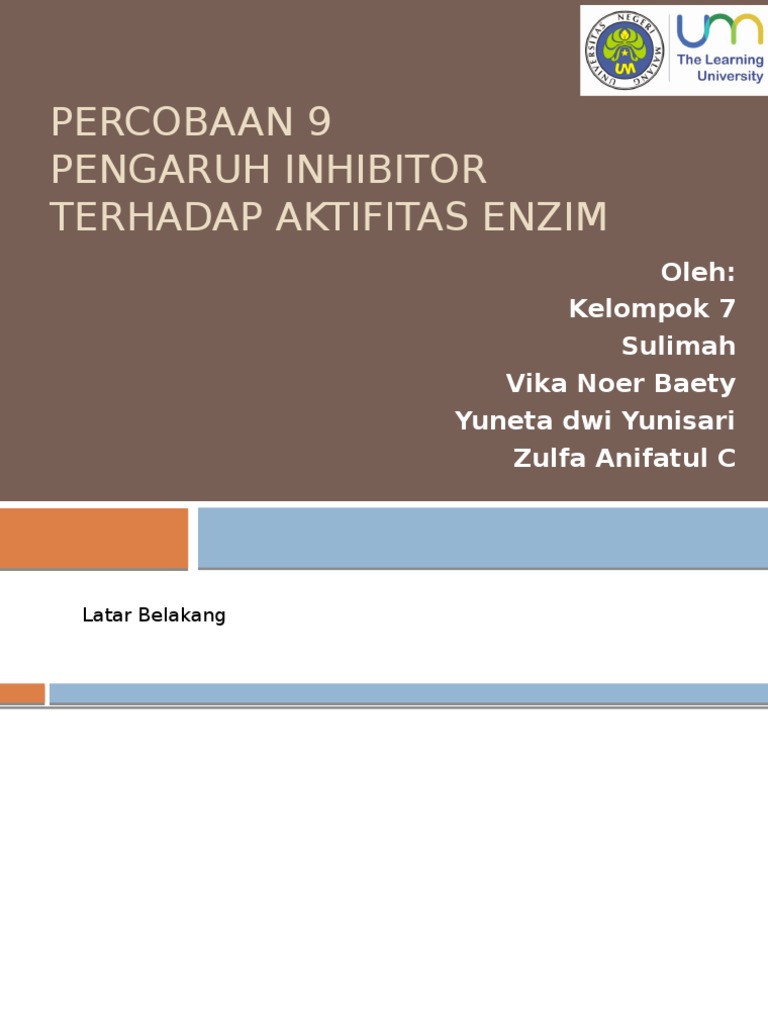 Pengaruh Inhibitor Terhadap Aktivitas Enzim | PDF