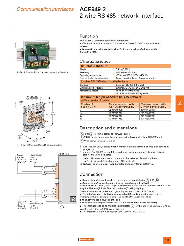 ACE949-2 RS 485 Network Interface | PDF | Computers | Technology ...