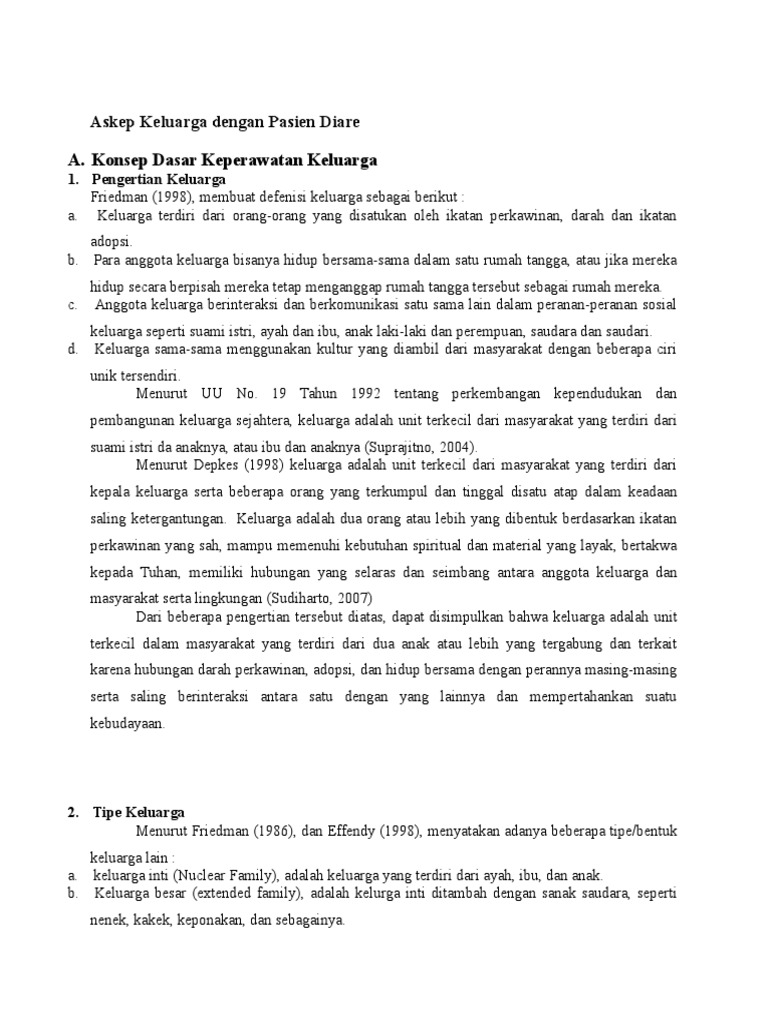 Askep Keluarga Dengan Pasien Diare | PDF | Kesehatan Holistik