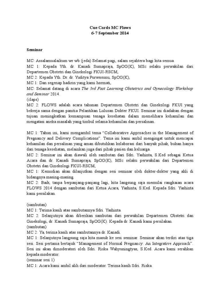 Cue Cards MC Flows | PDF