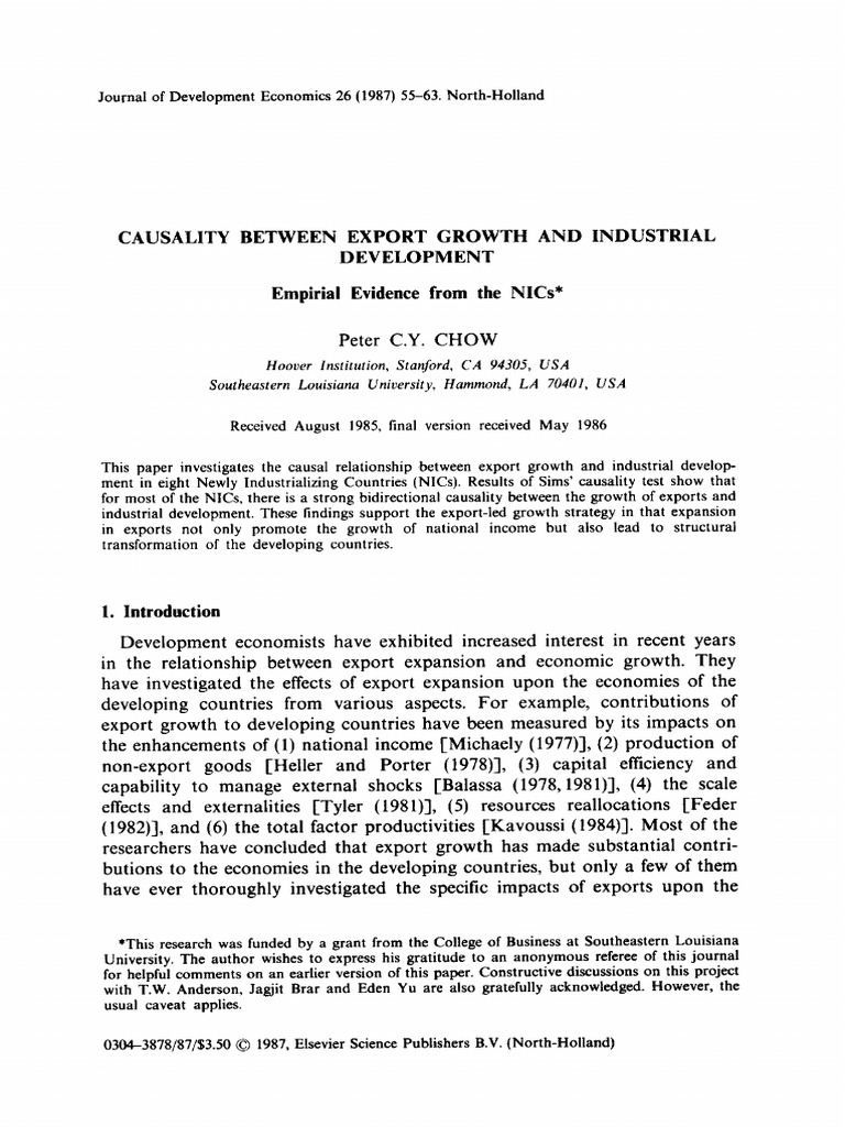 Journal of Development Economics Volume 26 Issue 1 1987 (Doi 10.1016 ...
