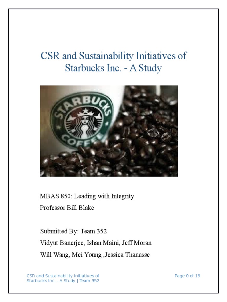 CSR and Sustainability Initiatives of Starbucks Inc | Starbucks ...