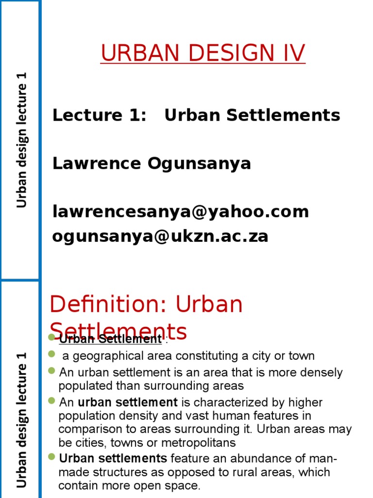 Urban Settlements and Growth | PDF | Urban Sprawl | Metropolitan Area