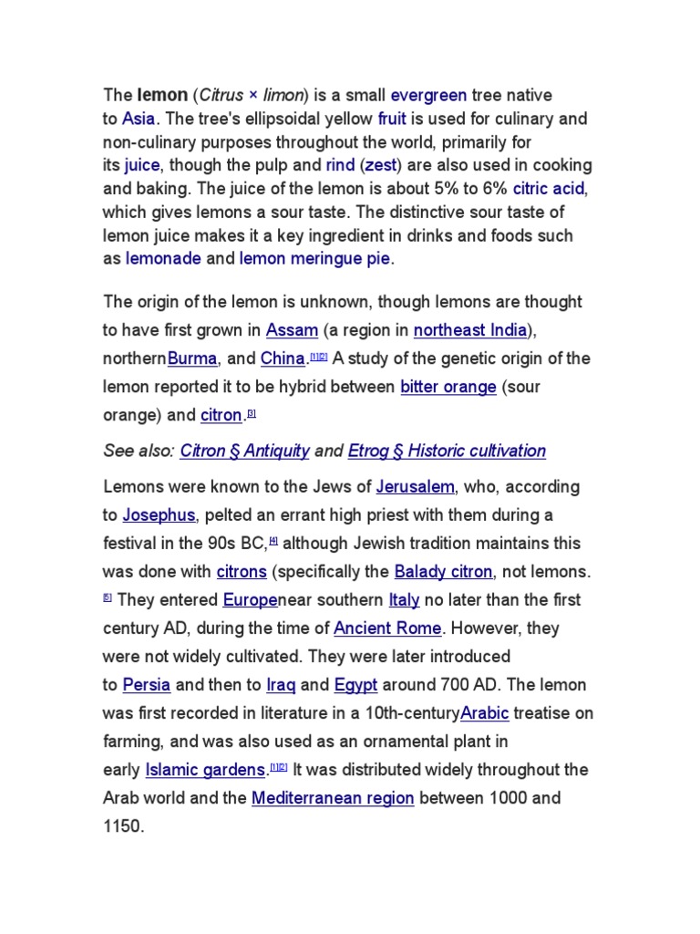 Lemon | PDF | Lemon | Foods