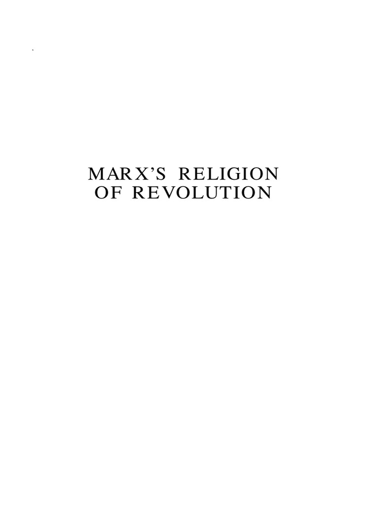 Marx's Religion of Revolution | PDF | Karl Marx | Marxism