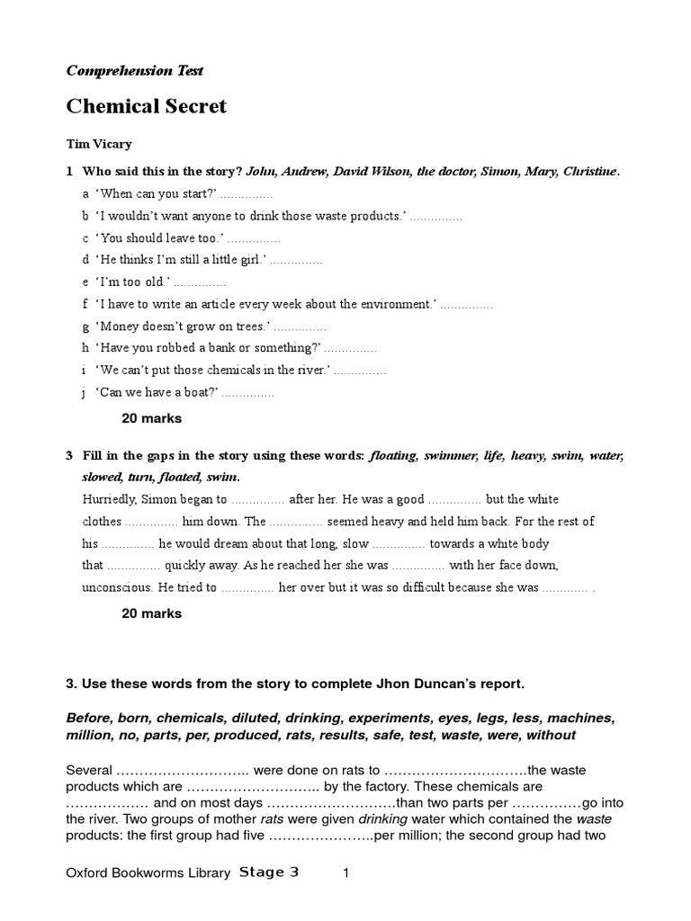 Chemical Secret Book Test | PDF