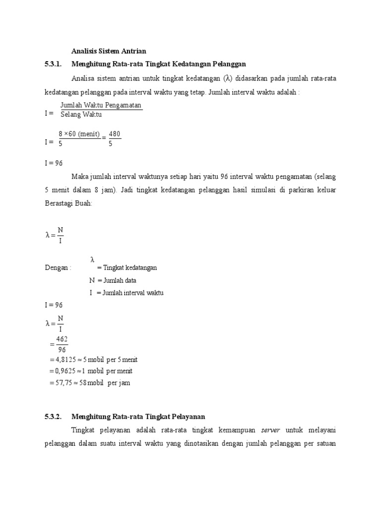 Analisis Sistem Antrian | PDF | Metode & Bahan Ajar
