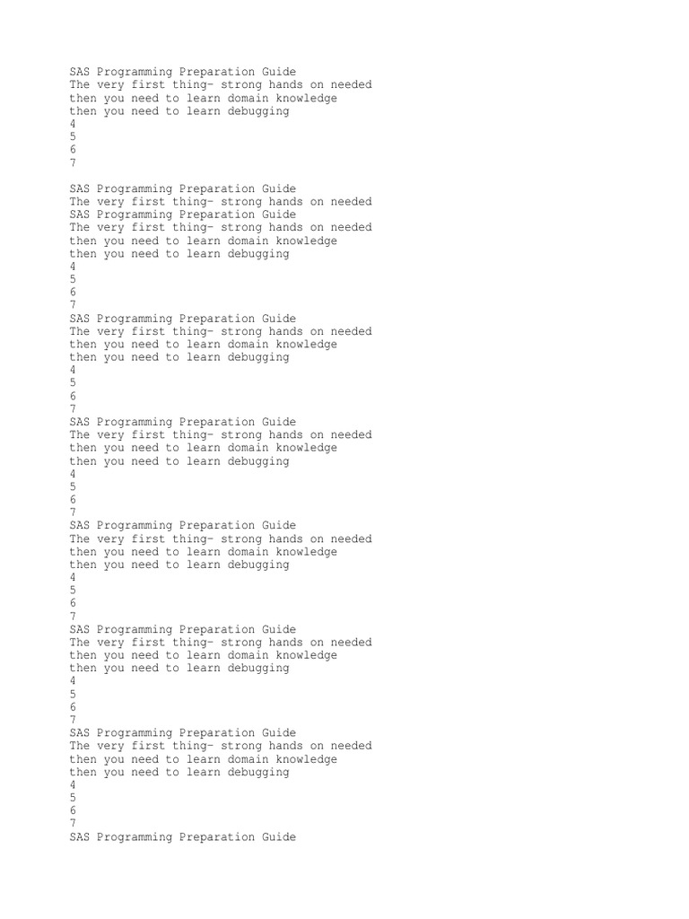 SAS Programming Preparation Guide | PDF | Educational Devices ...