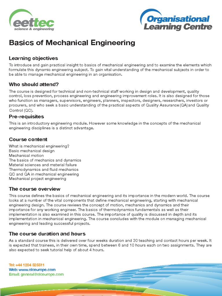 Basics of Mechanical Engineering | PDF