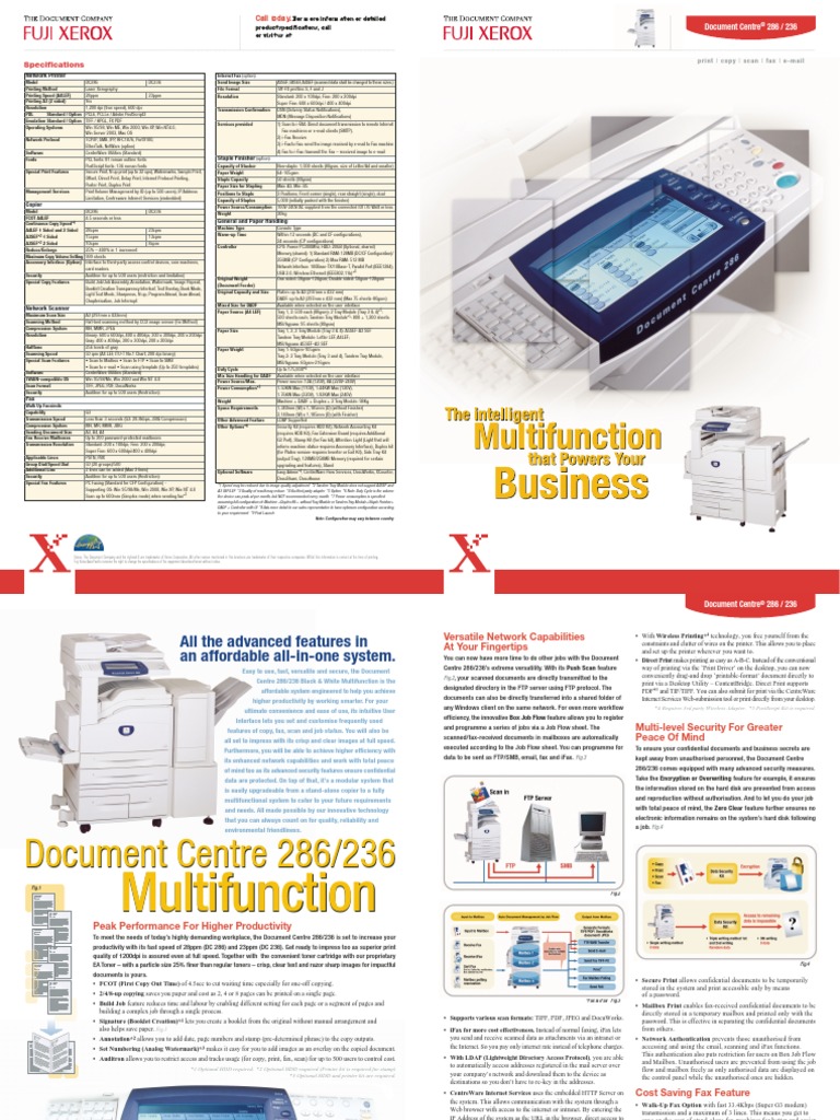 Brochure Xerox DC236 | PDF | Image Scanner | Fax