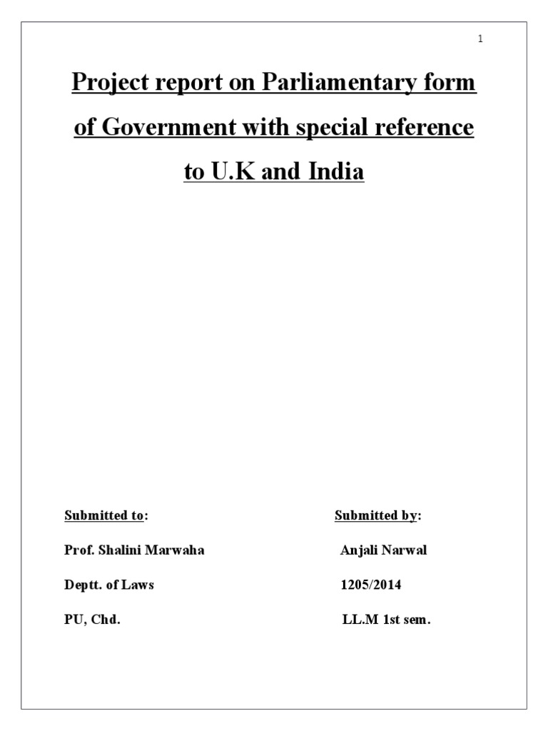 Parliamentary Form of Govt. | PDF | Parliamentary System | World Politics