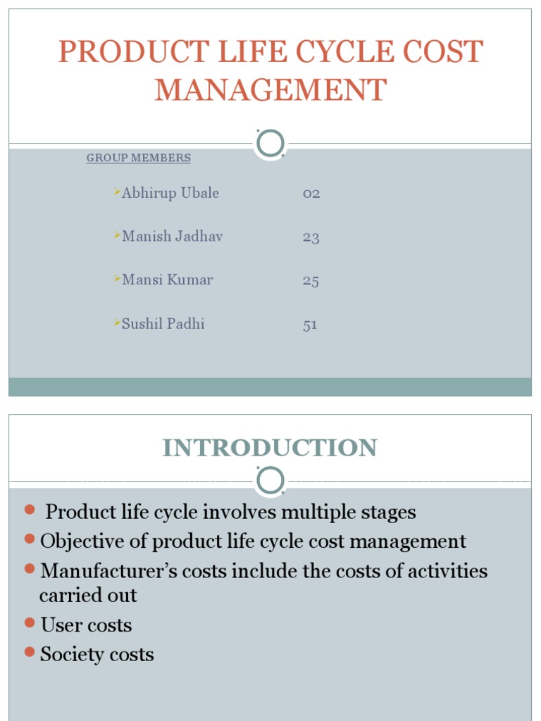 Product Life Cycle Cost Management | PDF | Net Present Value | Present ...