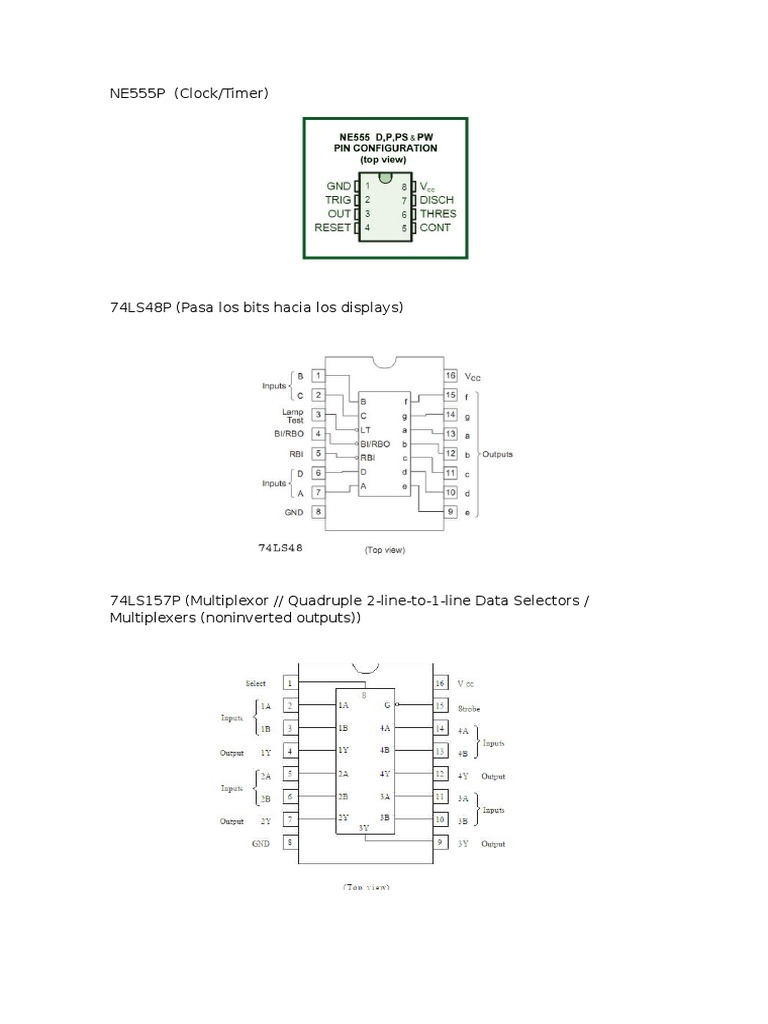 NE555P and 74LS Logic Components Guide | PDF | Computers | Technology ...