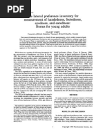 Edinburgh Handedness Inventory Guide | PDF | Handedness | Asymmetry