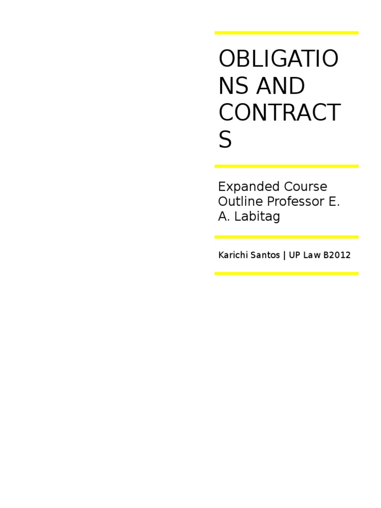 Obligations and Contracts Reviewer by Chi | PDF | Negligence | Rescission